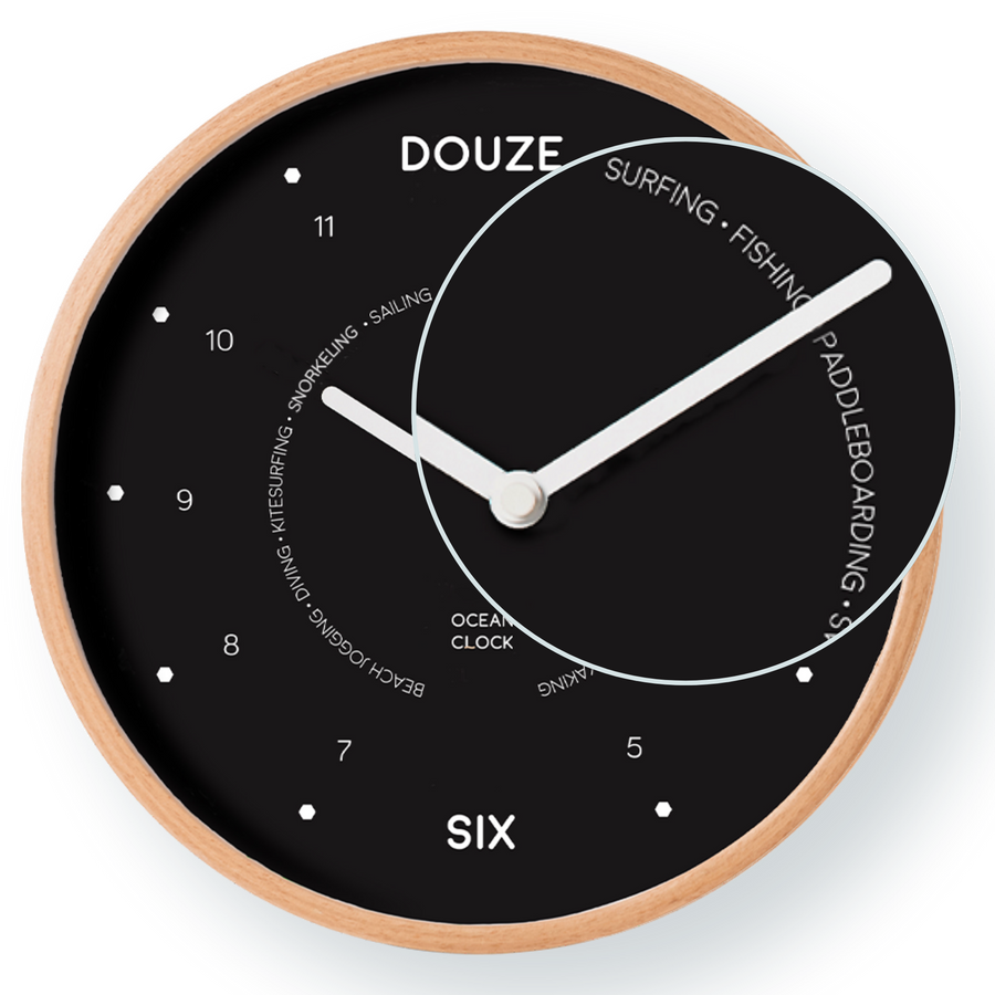 Horloge murale en bois moderne - Black | Ocean Clock